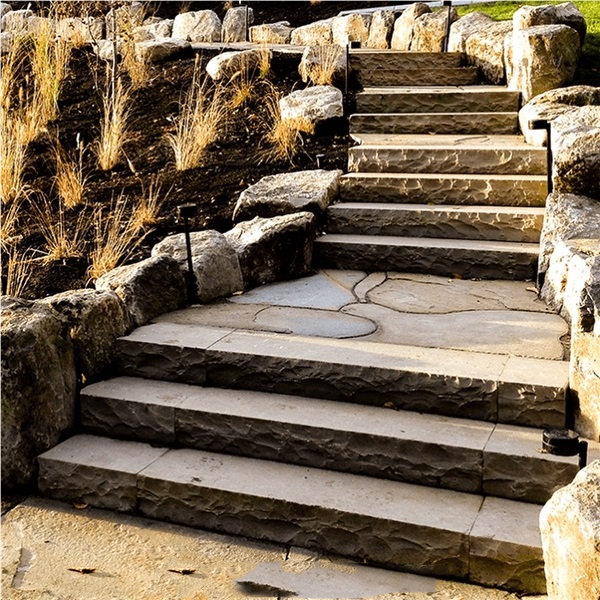 Natural Stone Stone Step Stairs - Basalt Step Stair – Stone and Rock