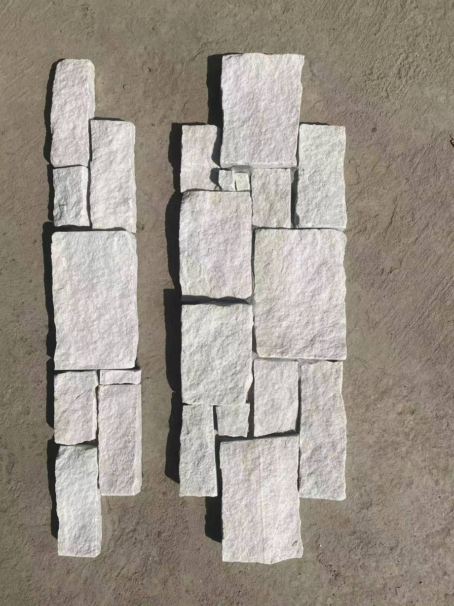Natural Stone Wall Cladding Ledgestone - Sandstone White – Stone and Rock