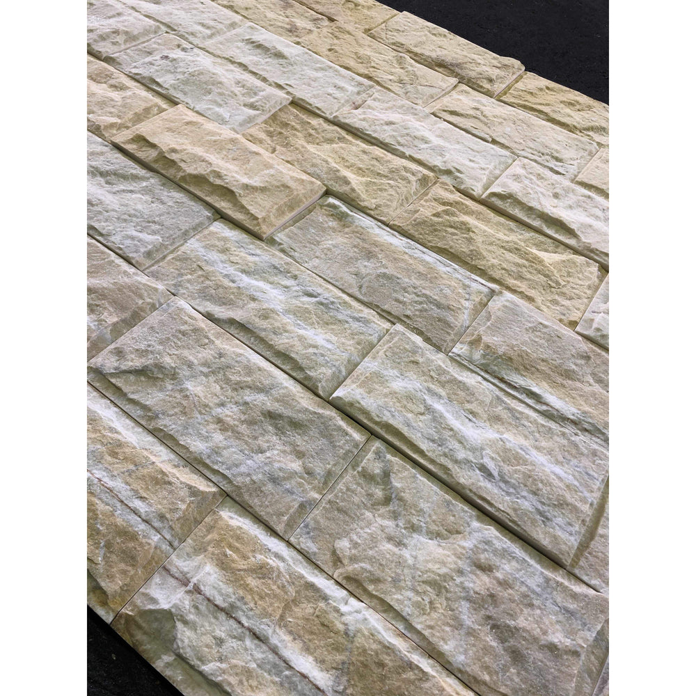 Natural Stacked Stone Feature Wall Cladding Panels - Golden Mushroom ...