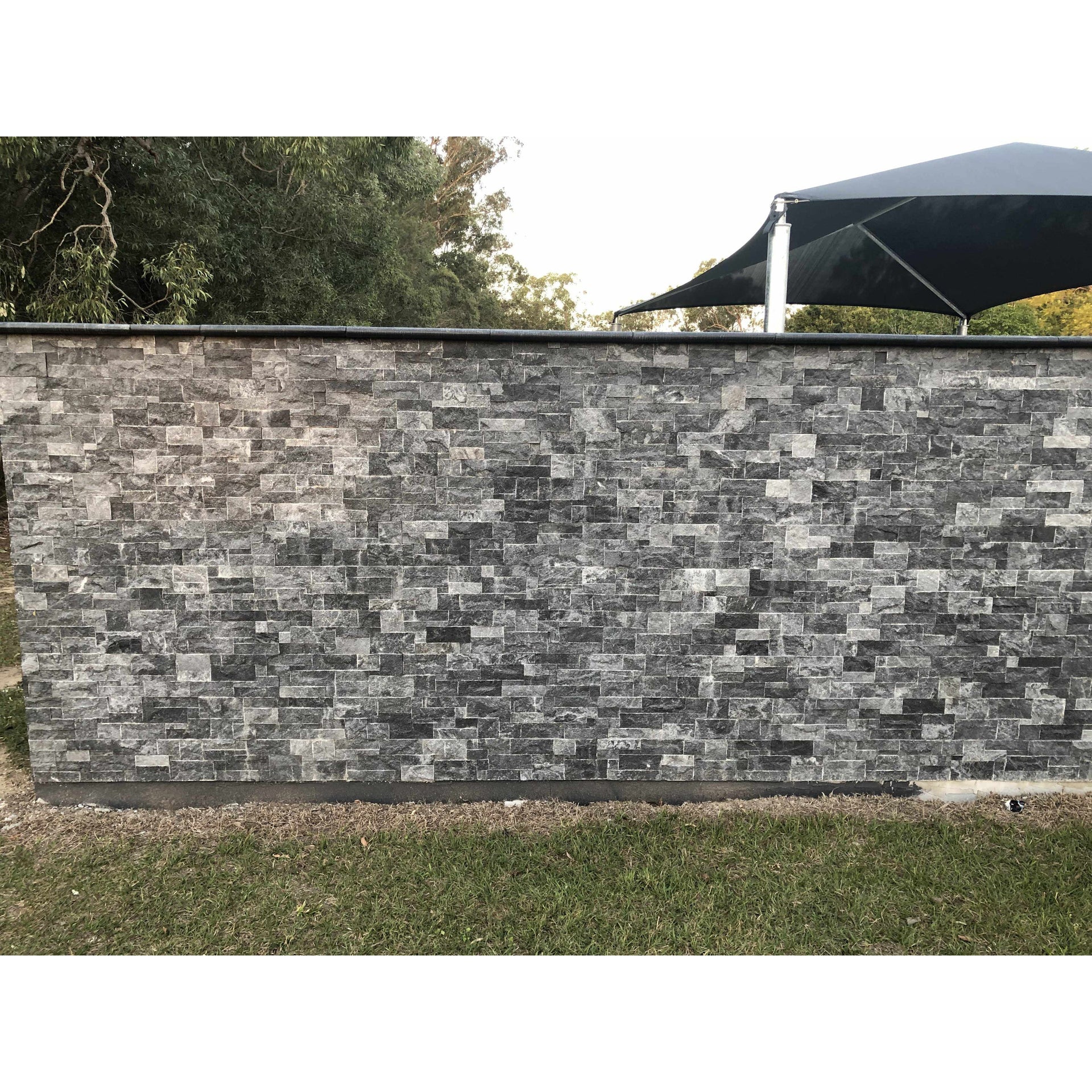 Natural Stacked Stone Wall Cladding Panels - Galaxy Black Montage ...