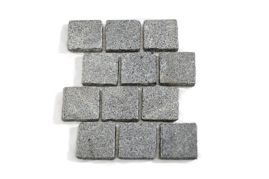 Mesh Backing Granite Cobblestone Pavers - Dark Grey – Stone and Rock
