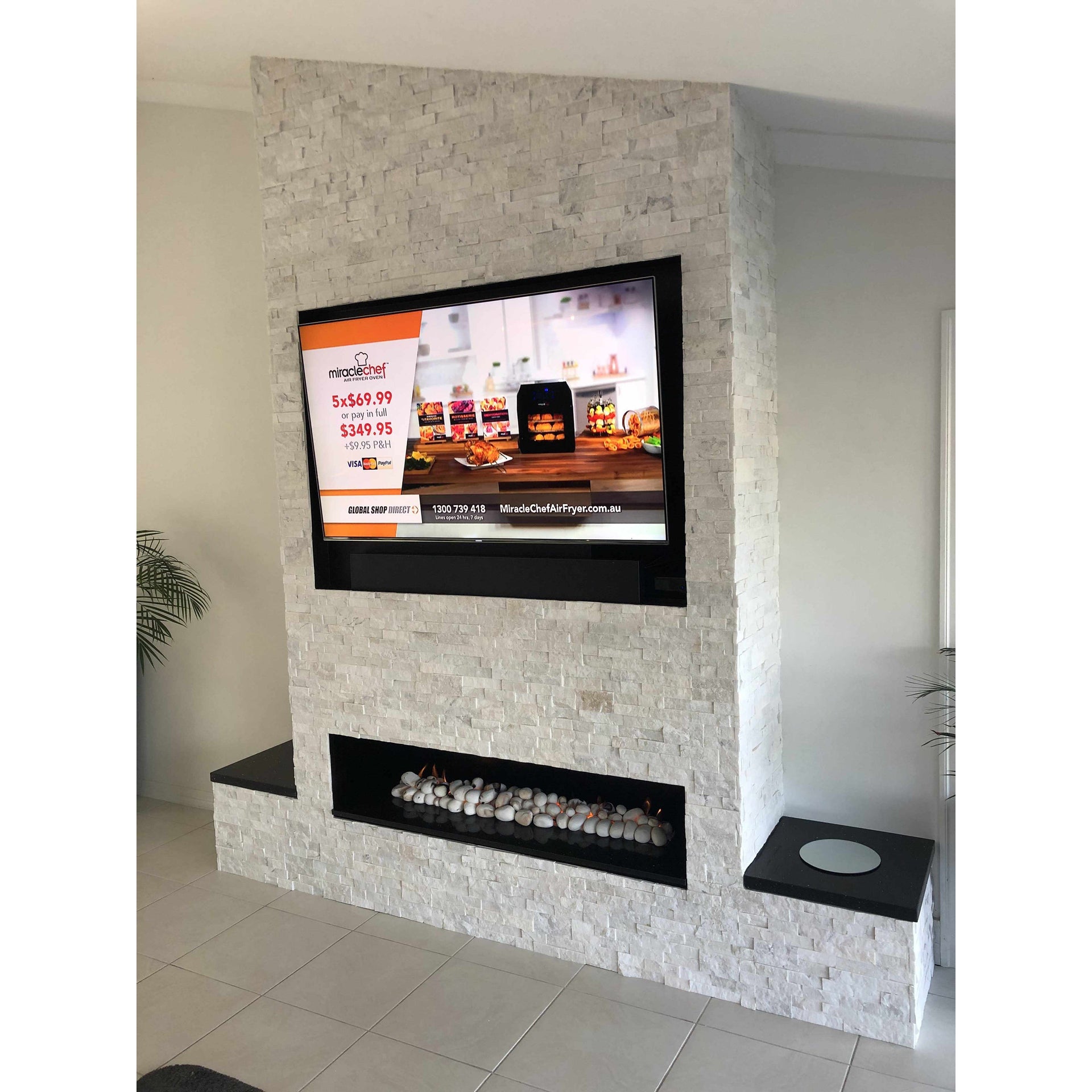 Natural Stacked Stone Wall Cladding Panels - Milky White – Stone and Rock