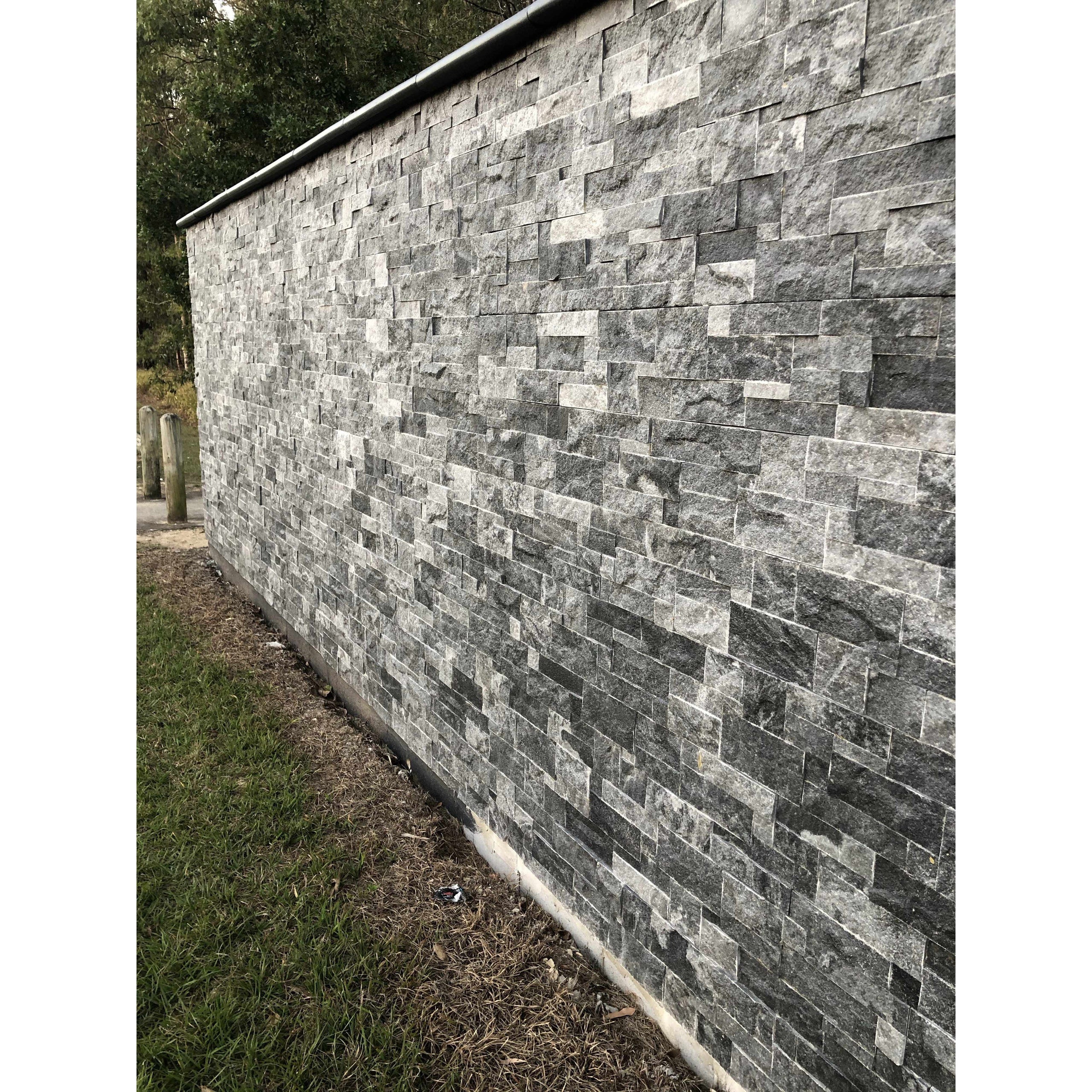 Natural Stacked Stone Wall Cladding Panels - Galaxy Black Montage ...