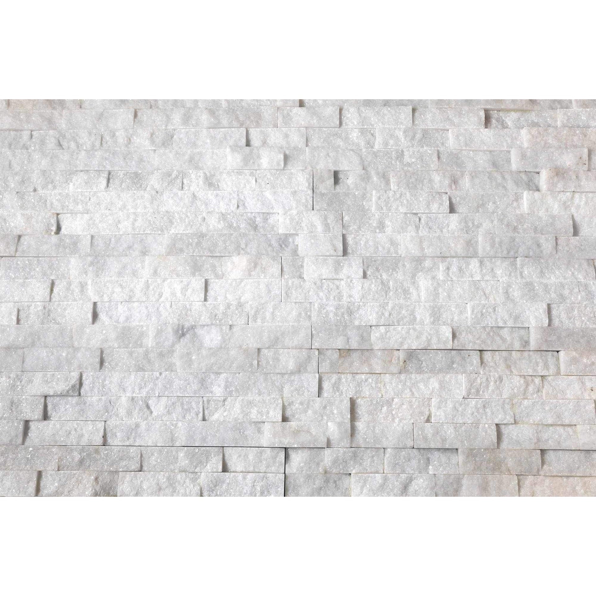 Natural Stacked Stone Wall Cladding Panels - Crystal White – Stone and Rock