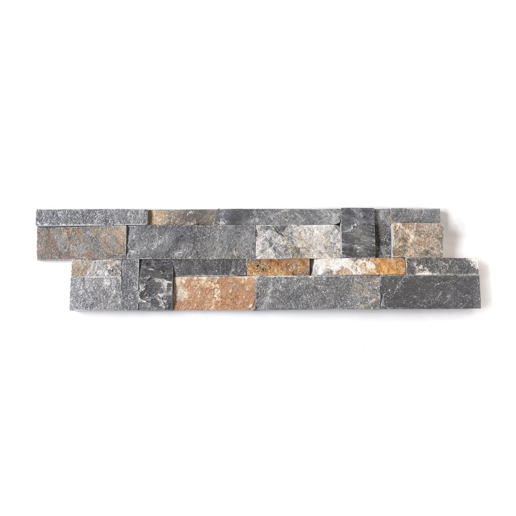 Natural Stacked Stone Wall Cladding Panels - Rusty Black Montage ...