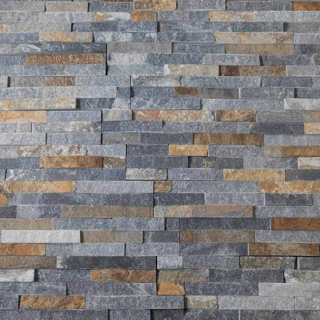 Natural Stacked Stone Wall Cladding Panels - Rusty Black Stack – Stone ...